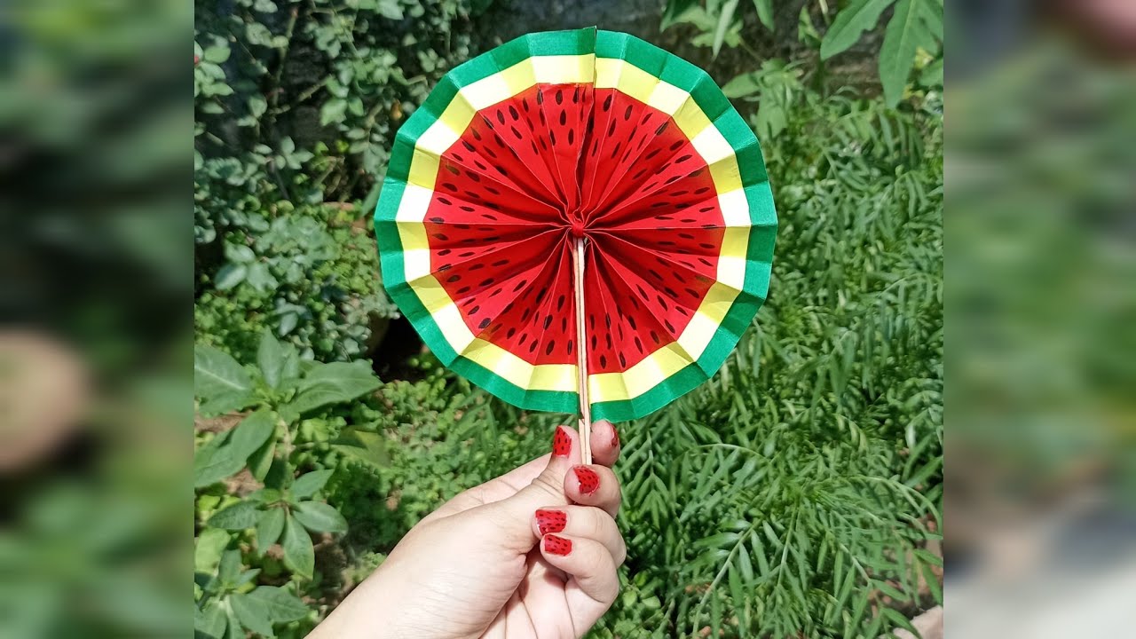 Pop up Watermelon Hand Fan || Paper Watermelon Icecream || Watermelon ...