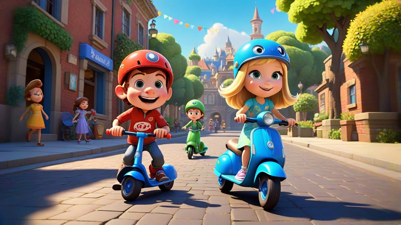 Beep Beep on the Scooter Ride | Fun Scooter Song for Kids | Nursery ...