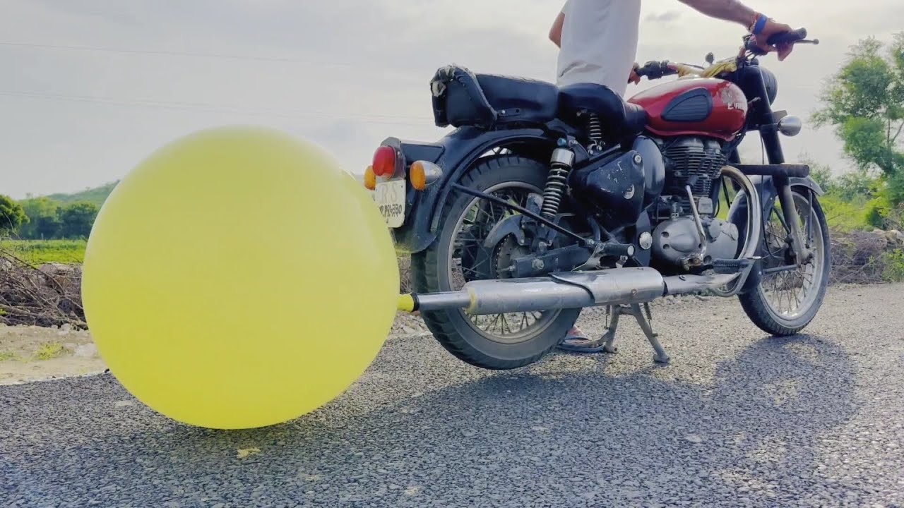 monster balloon vs bullet bike sylencer experiment - YouTube