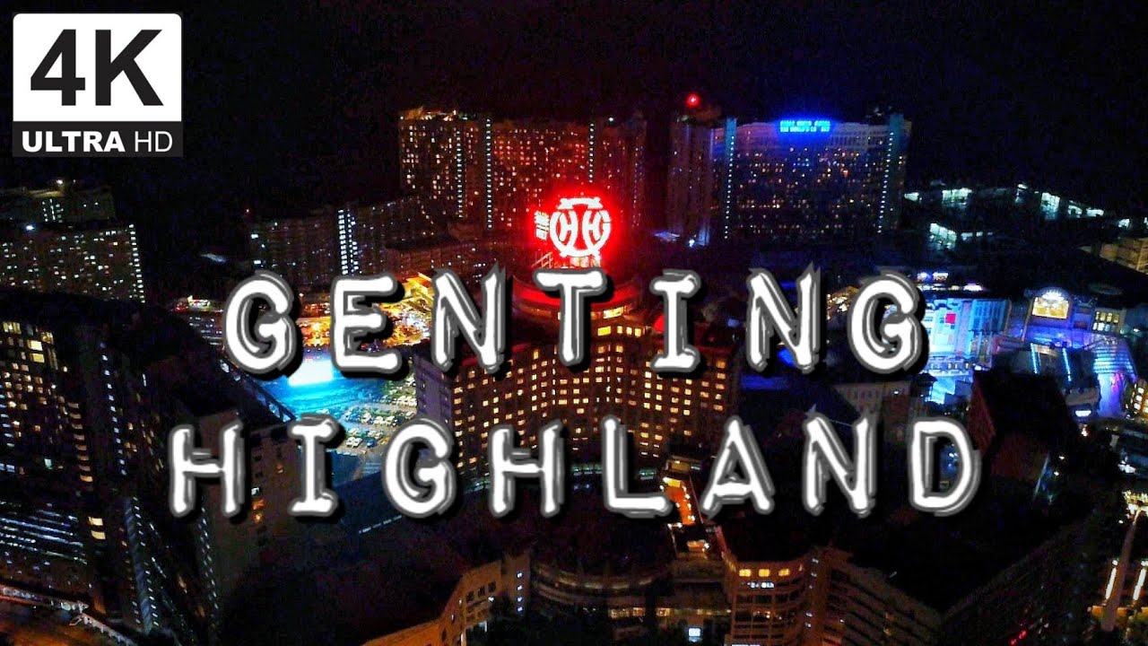 Aerial Cinematic of Genting Highland at Night, Pahang Malaysia with ...
