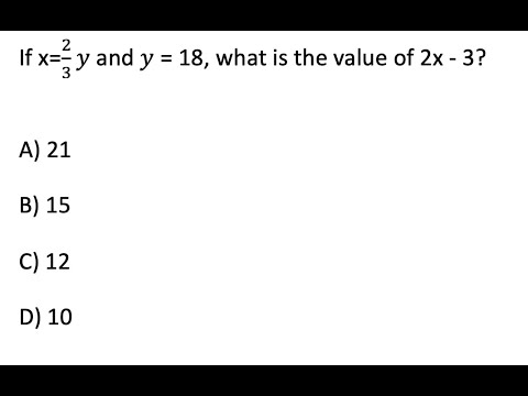 SAT Math - Solving for X using substitution methodology - YouTube