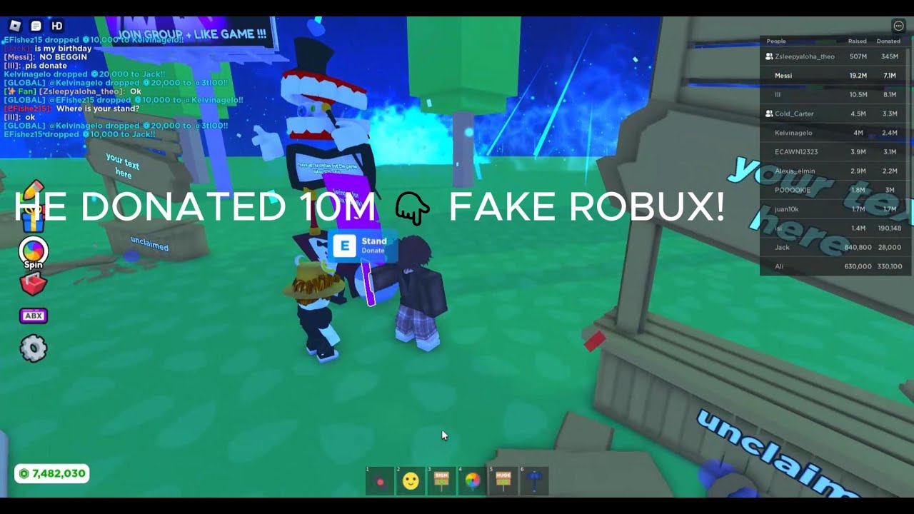 HE DONATED 10M FAKE ROBUX! - YouTube