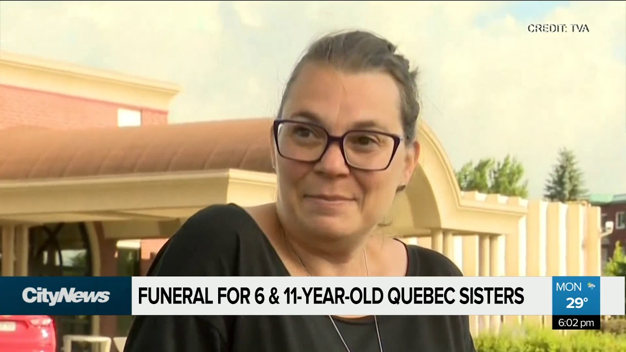 Mourners gather to celebrate lives of two Quebec sisters - YouTube