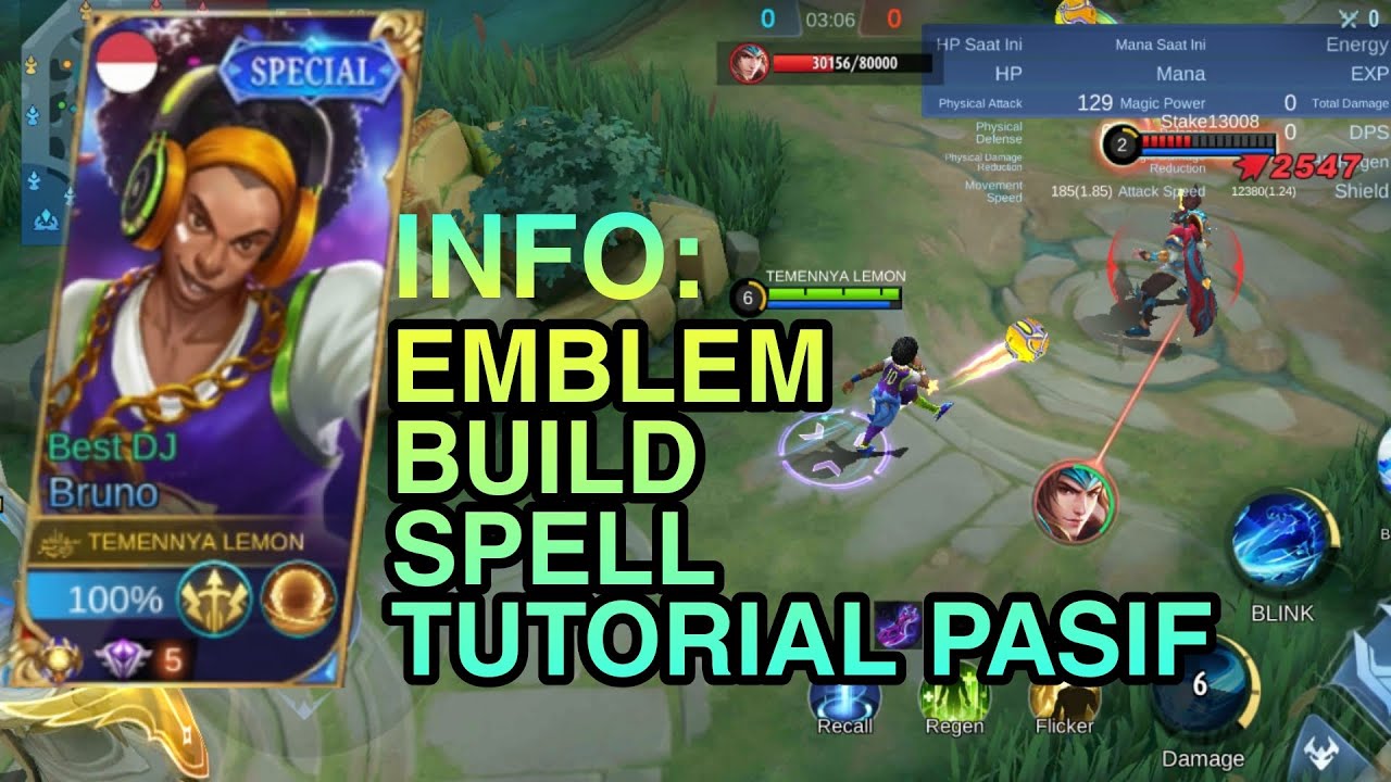 BRUNO EMBLEM SET DAN BUILD TERBARU - COCOK UNTUK USER MM SOLO RANK ...
