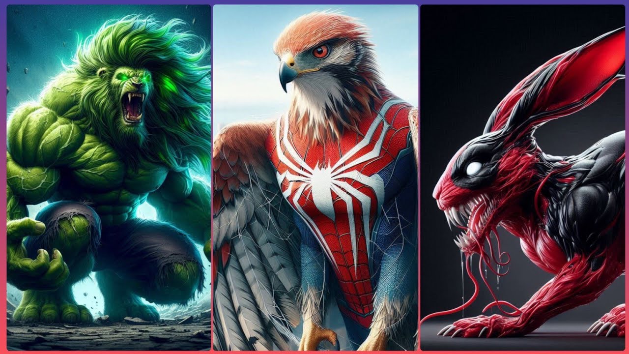 all marvel super heros but animals (part 22) 💥😯 #marvel #mcu # ...