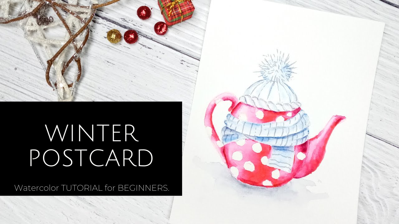 Watercolor Christmas card tutorial for beginners│Watercolor Christmas ...