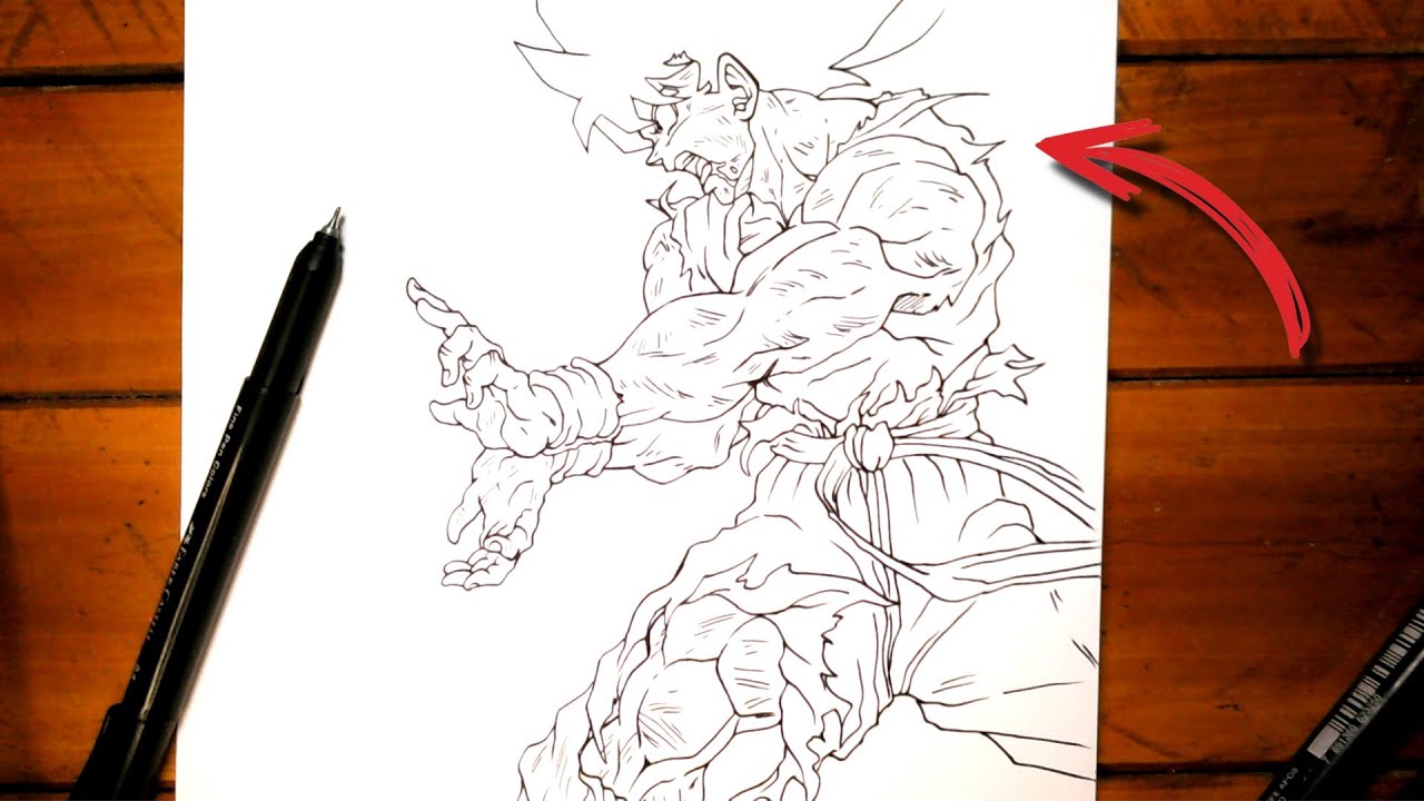 today we will draw the goku in its base form kamehameha facíl - YouTube