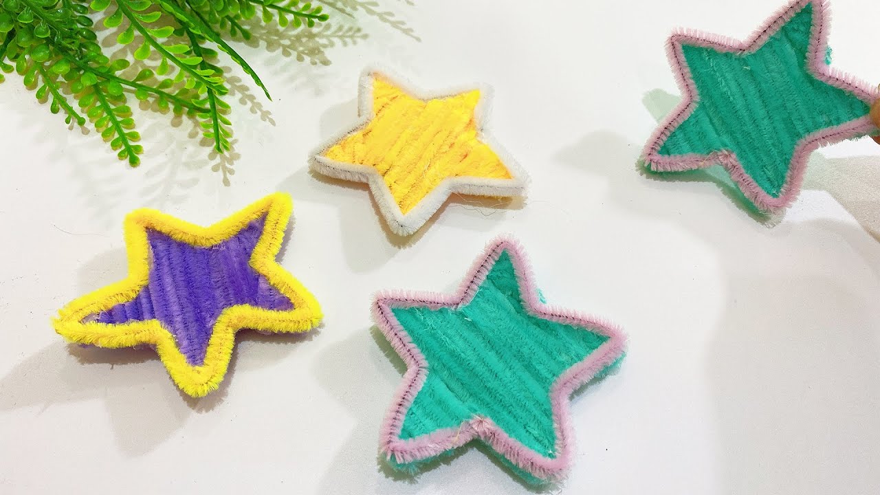 Easy and cute ⭐How To Make a Star using pipe cleaner ⭐ - YouTube