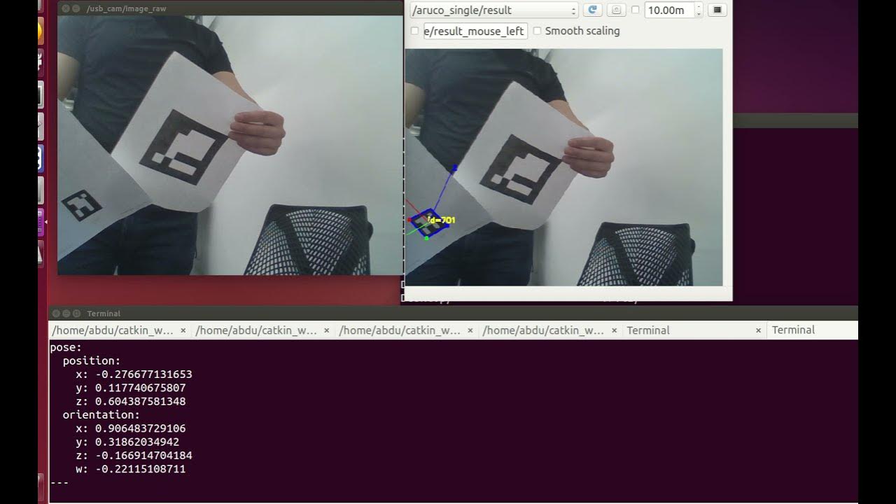 Aruco tag pose estimation task - YouTube