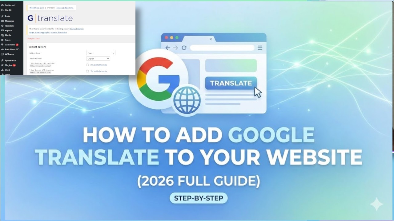 How To Add Google Translate To Your Website Full Guide - YouTube