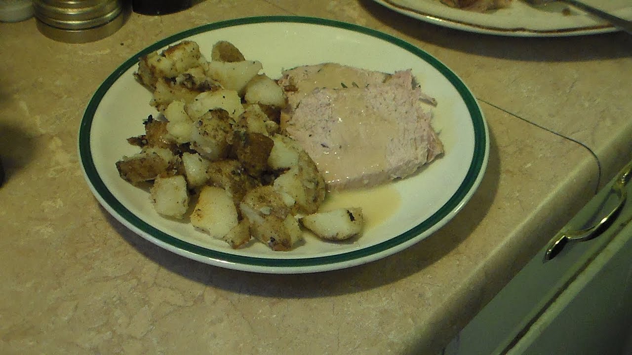 Garlic and rosemary infused pork loin - YouTube