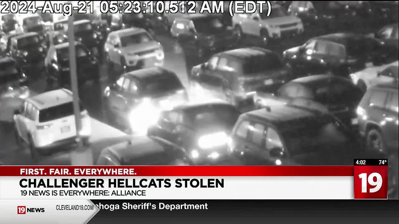 3 Dodge Challenger Hellcats stolen from Alliance dealership - YouTube