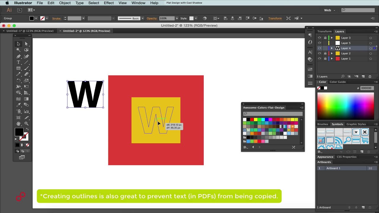 Flat Design With Cast Shadows - YouTube