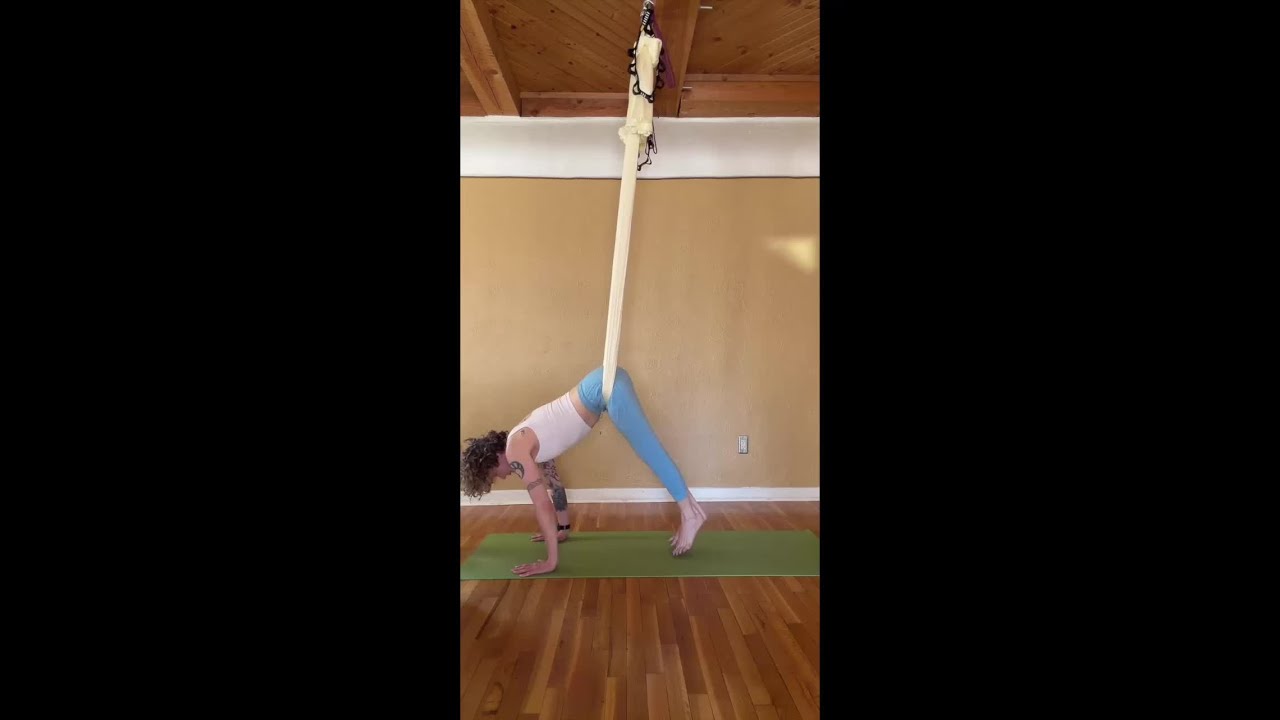 Supported Forward Fold to Standing Split (Aerial Hammock) - YouTube