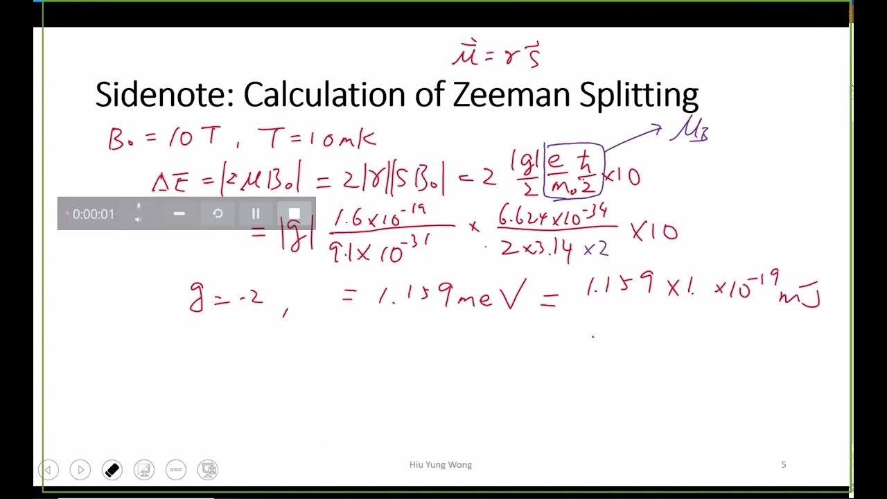 L14-1 Zeeman Splitting Calculation Spin Qubit - YouTube