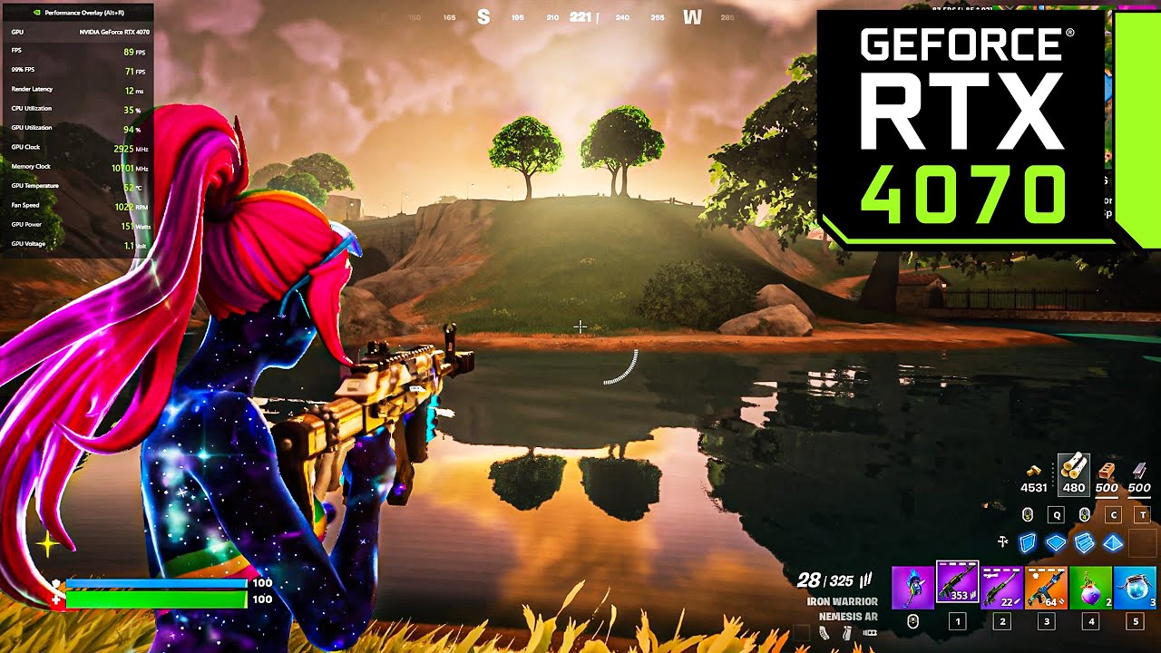 Fortnite : RTX 4070 12GB ( FHD Native Epic Settings Ray Tracing ...
