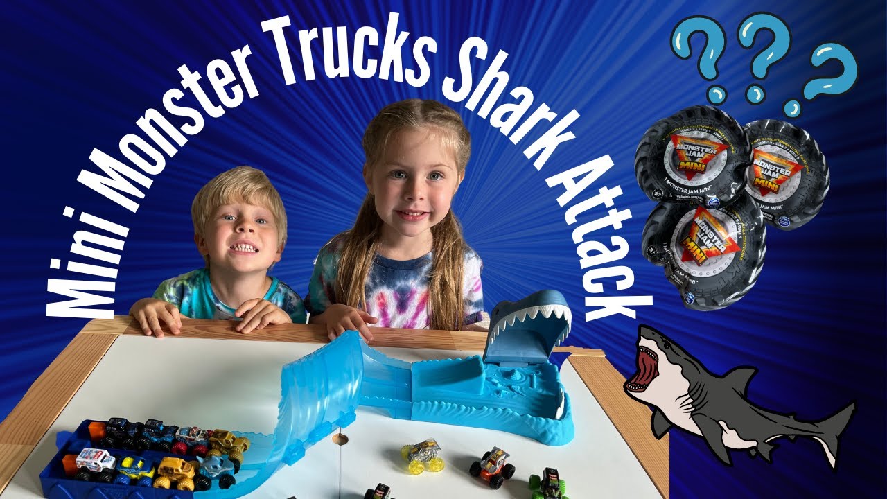 Mini Monster Trucks Part 2 | Playing with Megalodon Race and Chomp ...