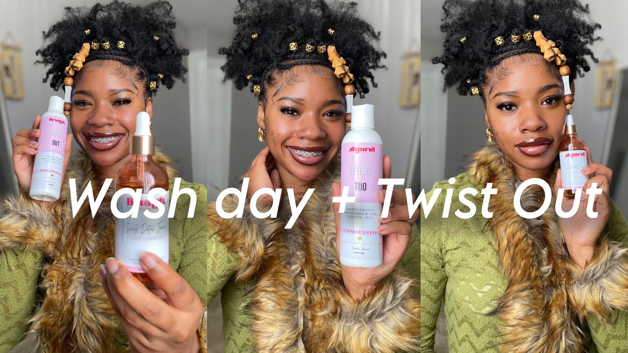Natural hair wash day & twist n curl routine, after protective styling ...
