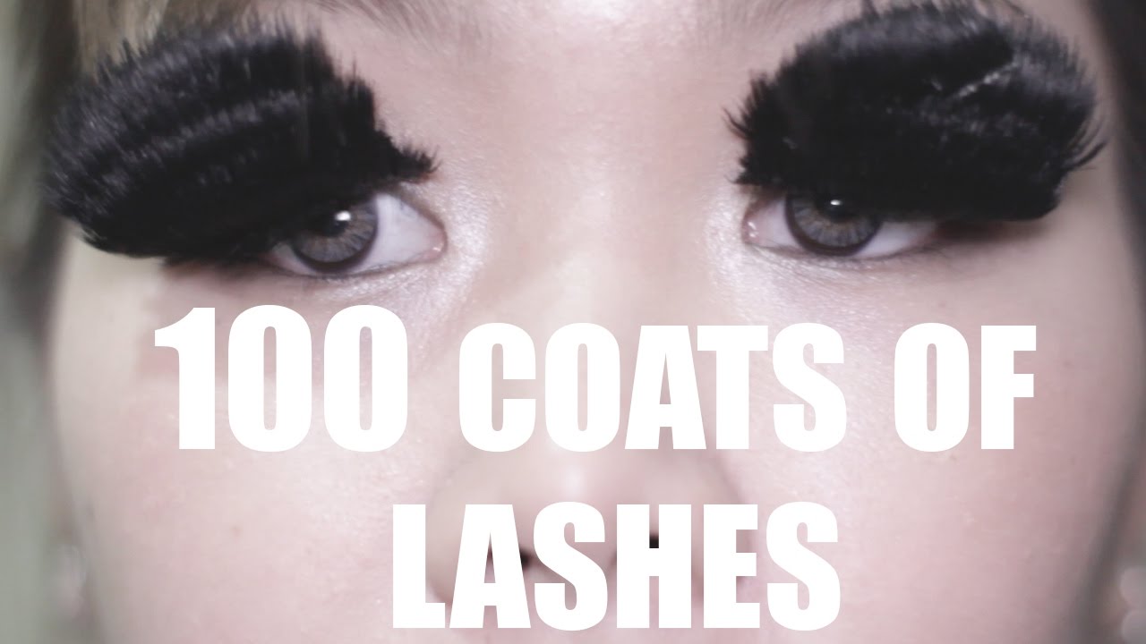 100 COATS OF MAKEUP CHALLENGE || Lashes - YouTube