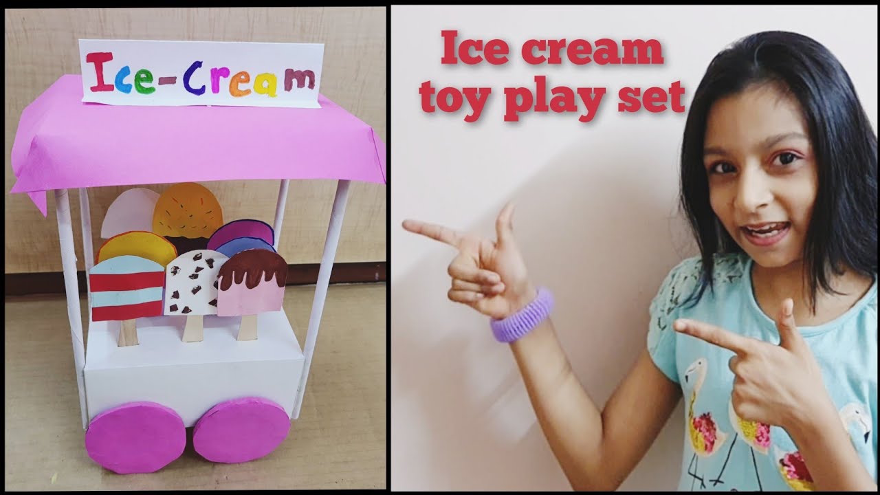 ice cream toy play set with paper/ ice cart/ ice cream toy cart forkids ...