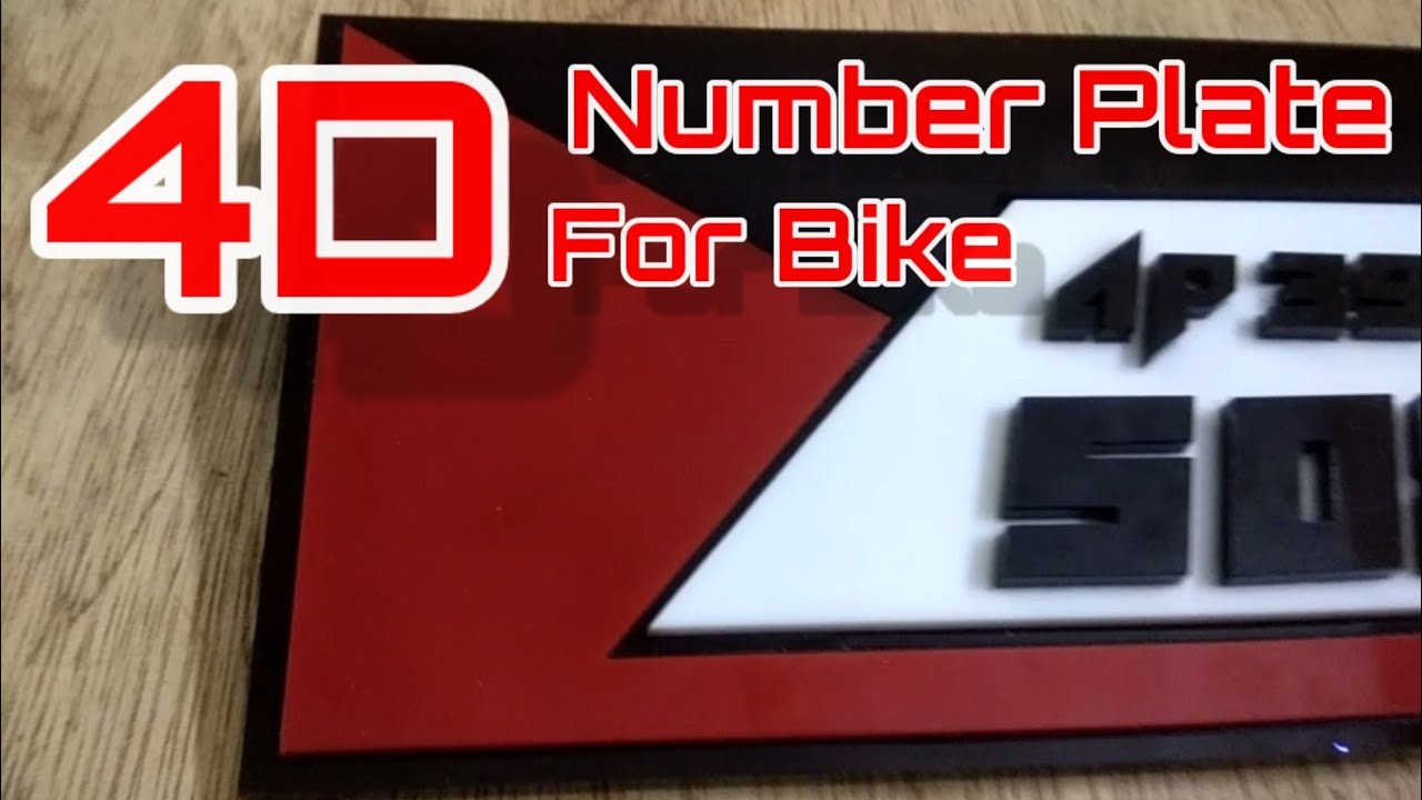 4d bike red black and white number plate from noor stickering - YouTube