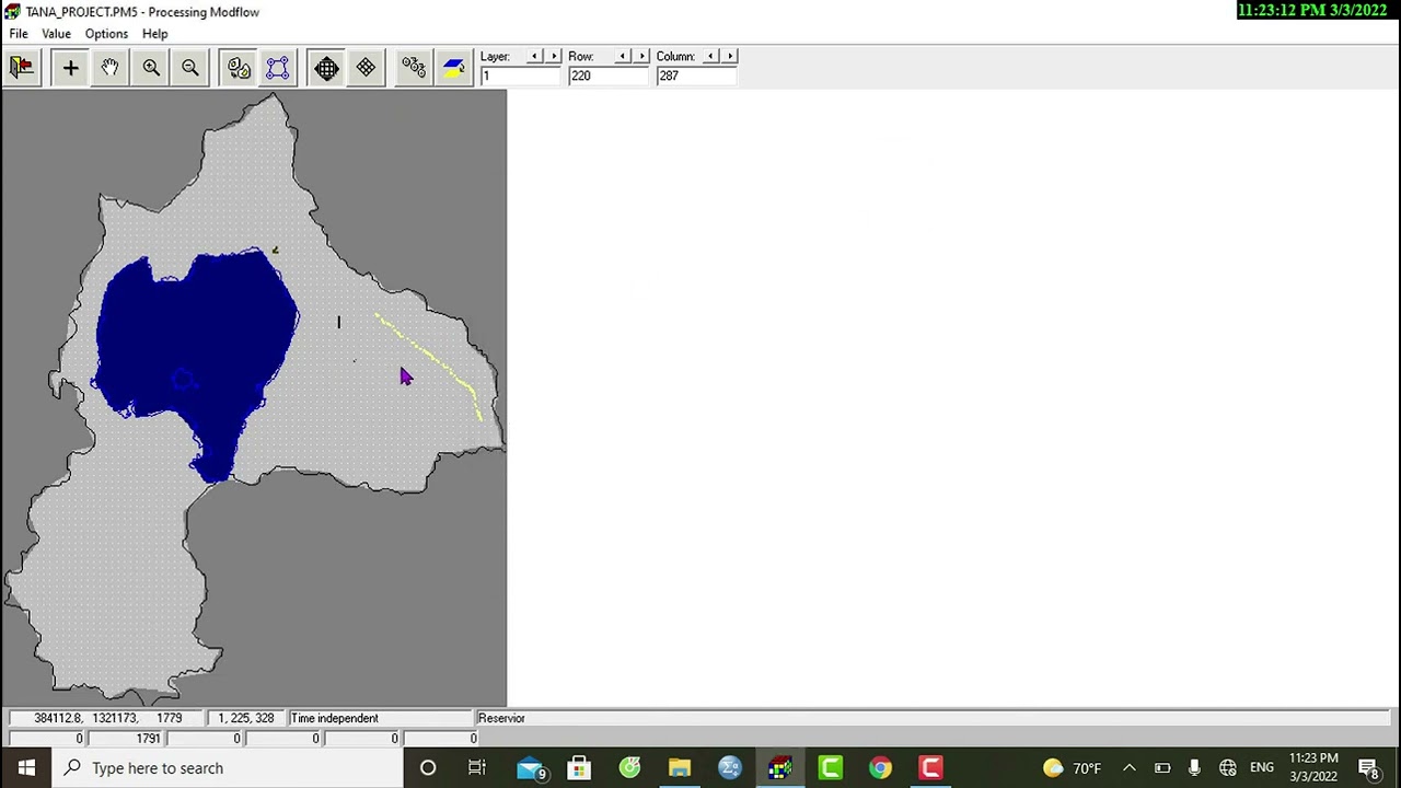 MODFLOW Modelling Using PMWIN 8_Part 8:-Reservoir Package - YouTube