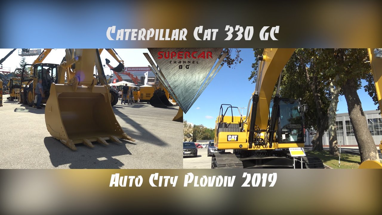 Caterpillar hydraulic excavator cat 330gc on Intenational Fair Plovdiv ...