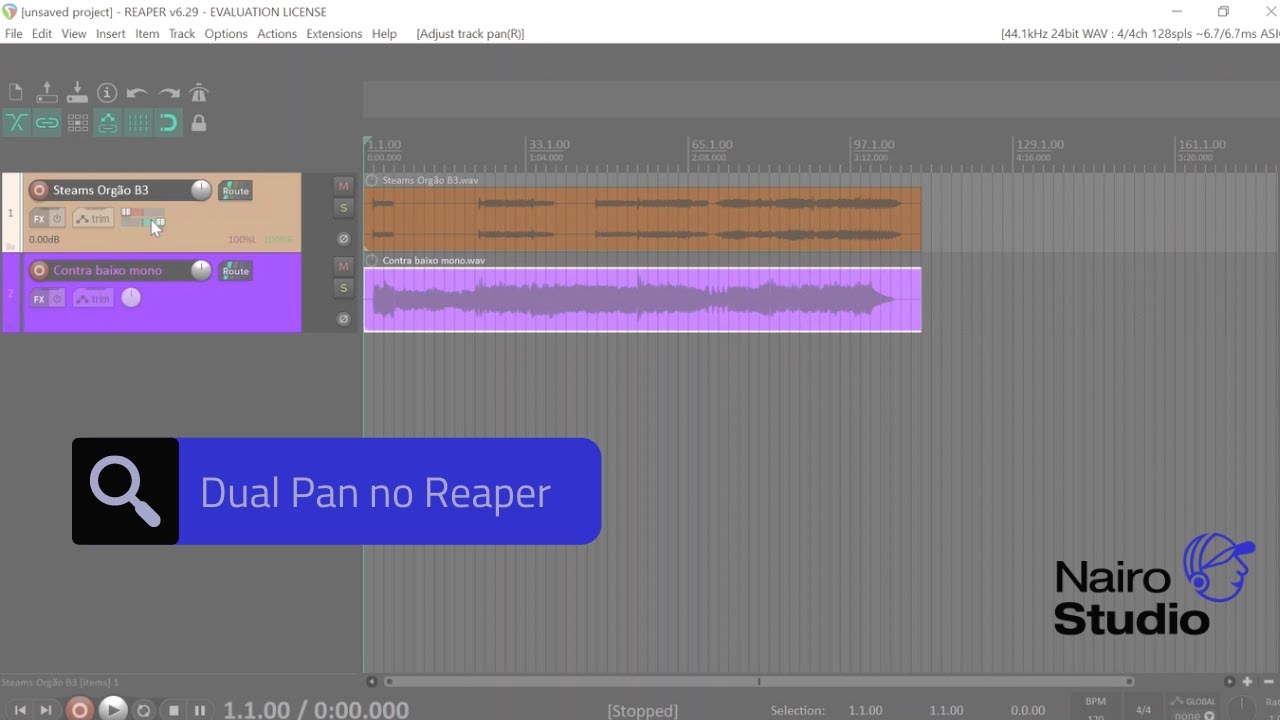 Como fazer DUAL PAN no Reaper - YouTube