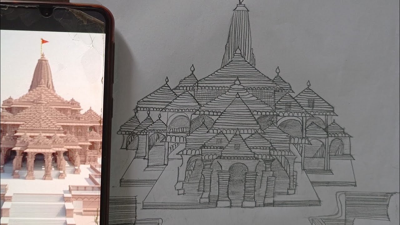 Ayodhya Ram Mandir Drawing Pencil 📝 /How To Draw Ayodhya Ram Temple ...