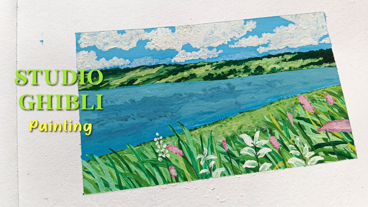 Painting a STUDIO GHIBLI scene with ACRYLICS🌱 / Ghibli painting process ...