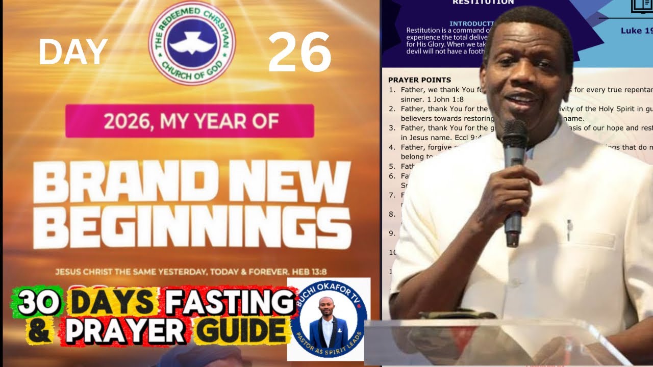 Day 26: RCCG 30 Days Fasting Prayer Points Thursday 26th February 2026 ...