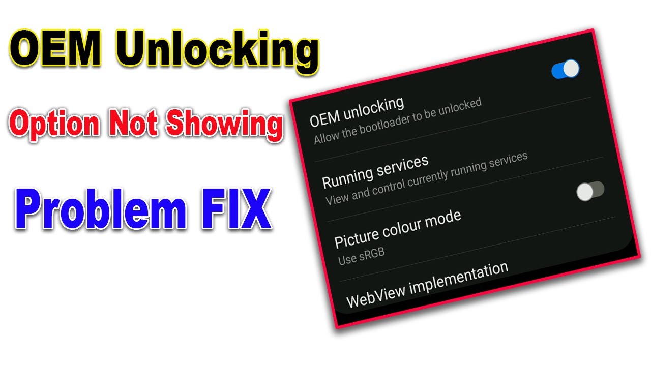 FIX OEM Unlock Not Showing In Samsung Android - YouTube