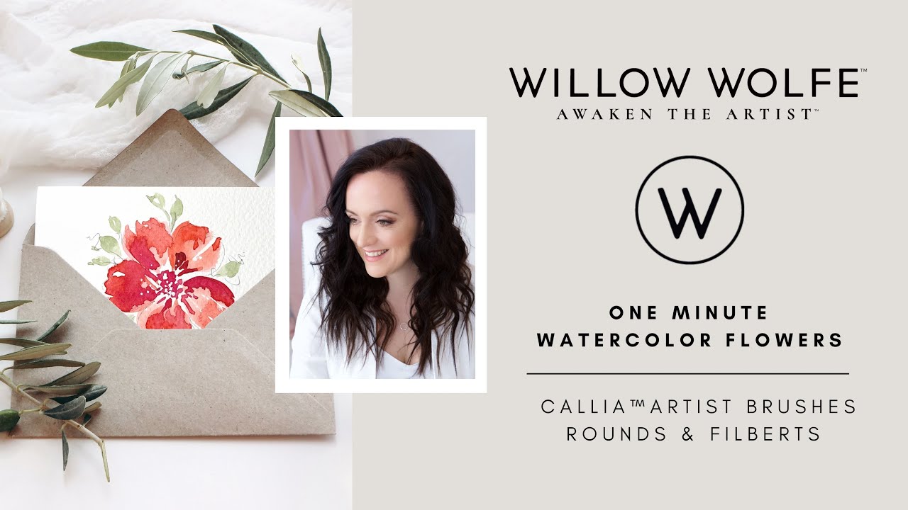 How to Paint One Minute Watercolor Flowers with Willow Wolfe - YouTube