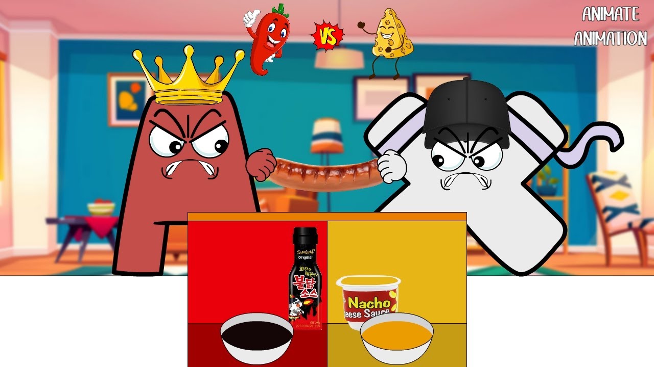 Alphabet Lore Spicy Sauce vs Nacho Cheese | Emoji Food Challenge | ASMR ...