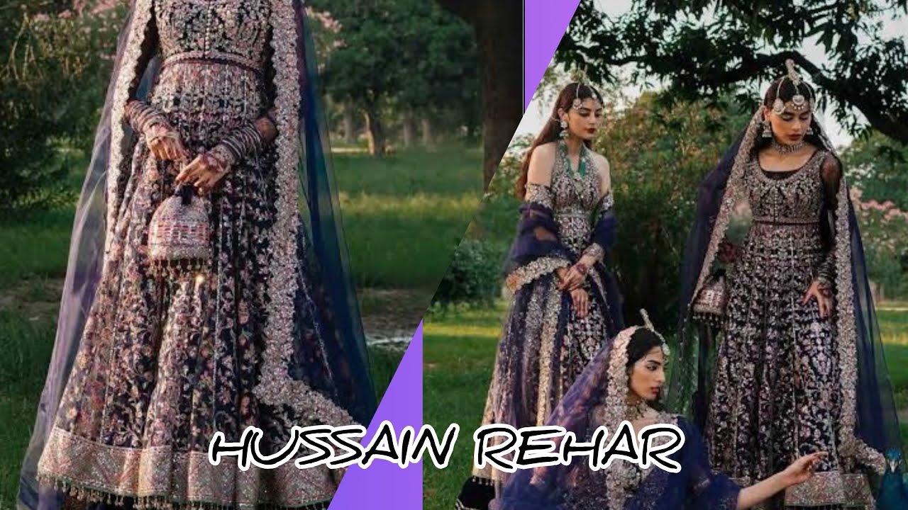 Article |HUSSAIN REHAR| designer long maxi fabric net |colour navy blue ...