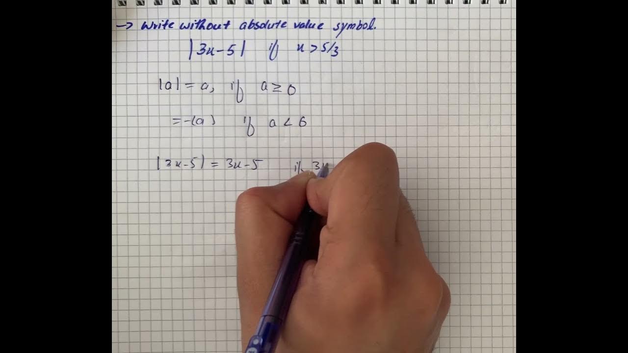 Rewrite the expression without using the absolute value symbol.abs(3x-5) if x = 5/3 | Plainmath ...