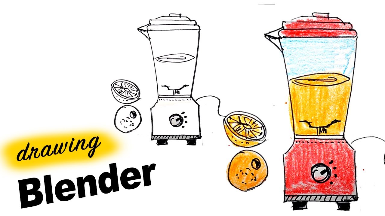 How to draw a blender easy? Easy step by step drawing tutorial - YouTube