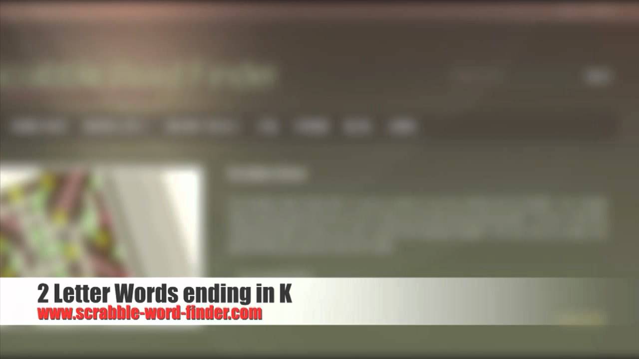 2 letter words ending in K - YouTube