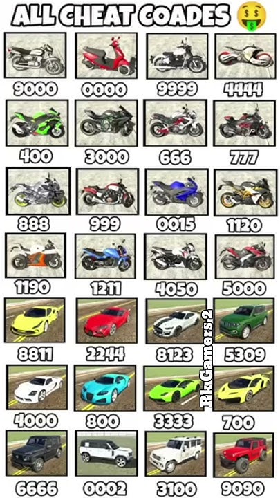 Indian Bike Driving 3D || All NEW CHEATS CODES #shorts #short - YouTube
