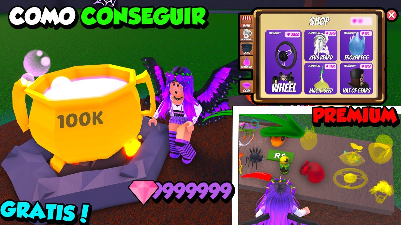 COMO CONSEGUIR GEMS E COMPRAR OS INGREDIENTES DE ROBUX DE GRAÇA NO ...