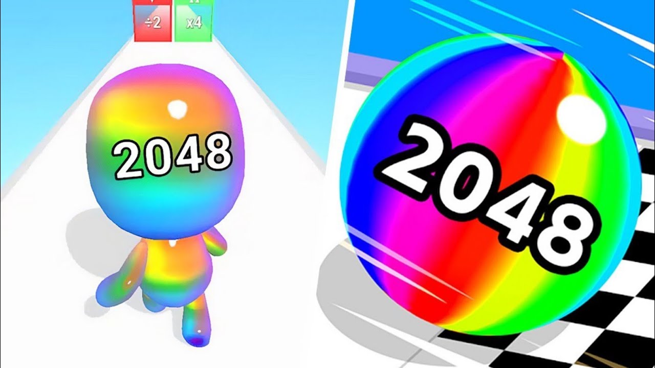 MAN RUNNER 2048 - Ball Runner 2048 - Jelly Run (Max Level) - YouTube