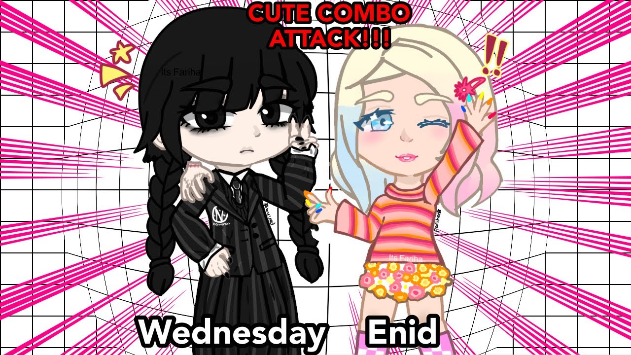 Cute Combo Attack || Wednesday and Enid || Gacha Club - YouTube
