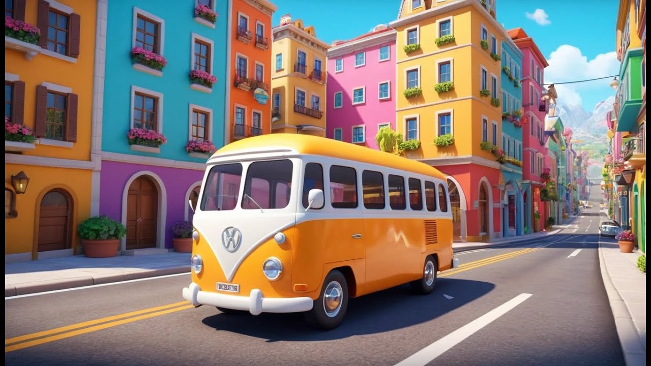 Wheels on the City Bus — Zooming Past Tall Buildings | Fun Kids Song ...