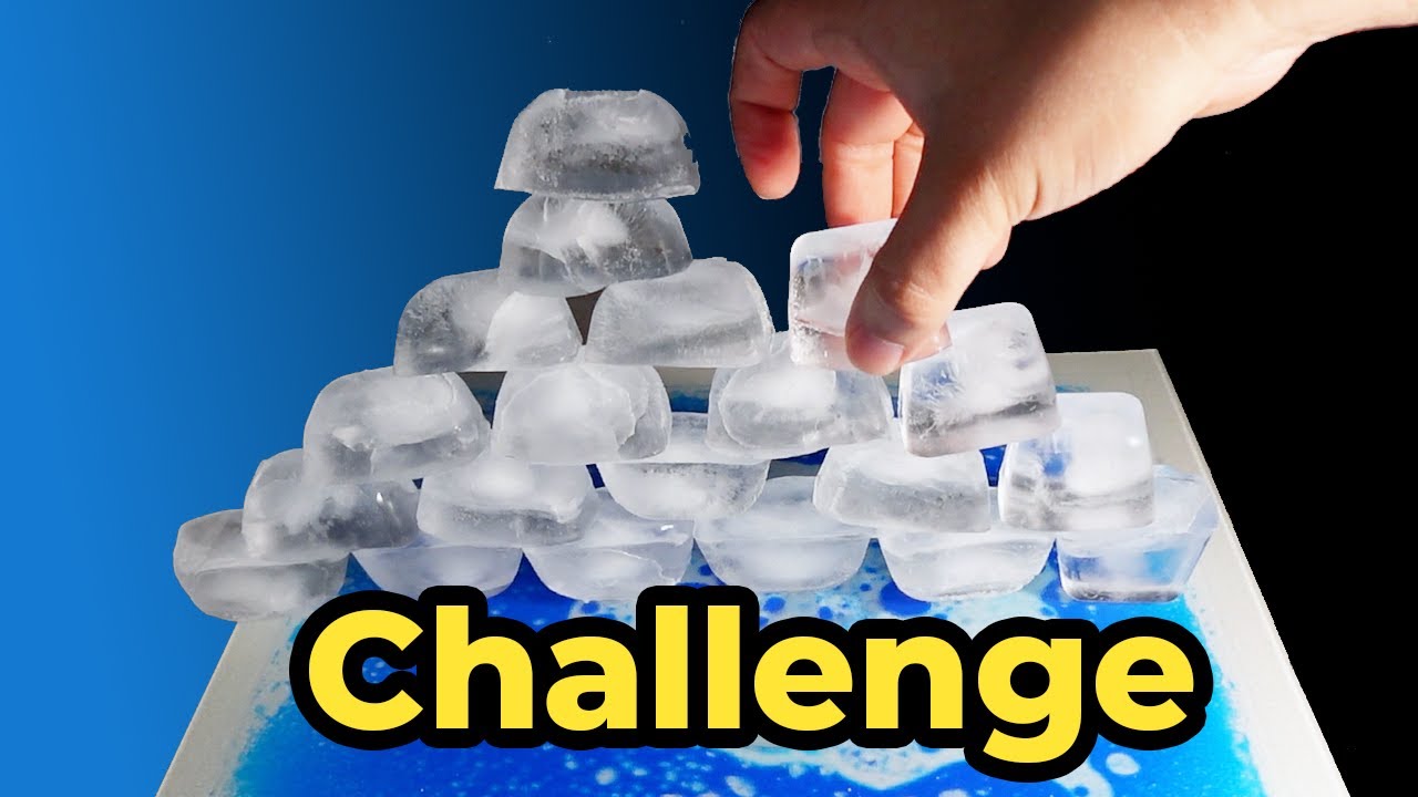 How High Can You Stack Ice? Ice Pyramid - YouTube