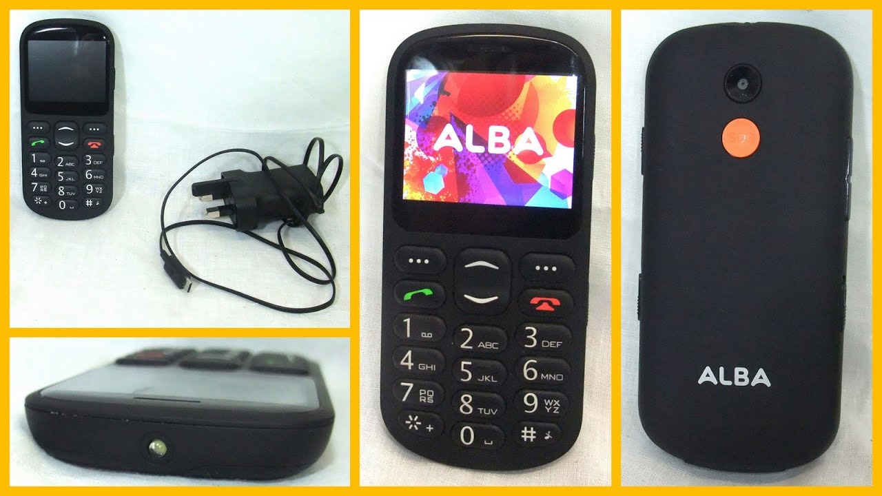 Big Button Mobile Phone Alba Senior Black (Unlocked) With LED Light ...