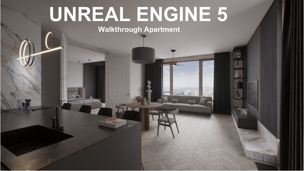 Apartment Interior Design And Interactive Setup For Walkthrough With ...