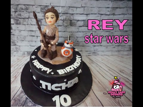 Star wars theme cake "REY" and "BB8" - YouTube