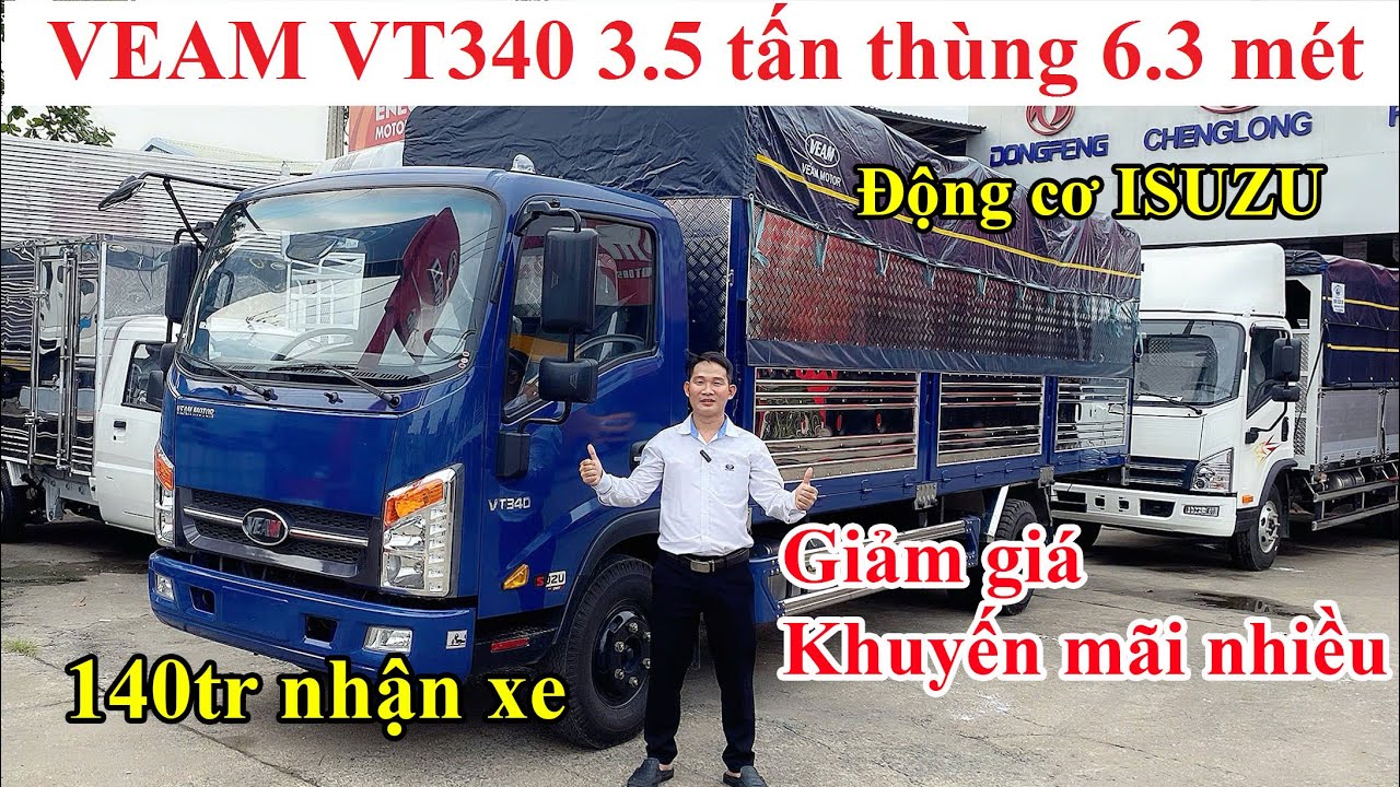 Đánh giá xe tải VEAM VT340 3.49 tấn thùng 6.3 mét động cơ ISUZU Erro4 ...