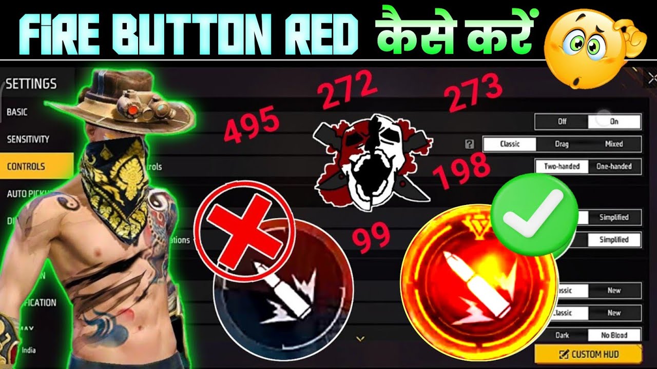 How To Use Red Fire Button In Free Fire।Free Fire Setting।Free Fire Me ...
