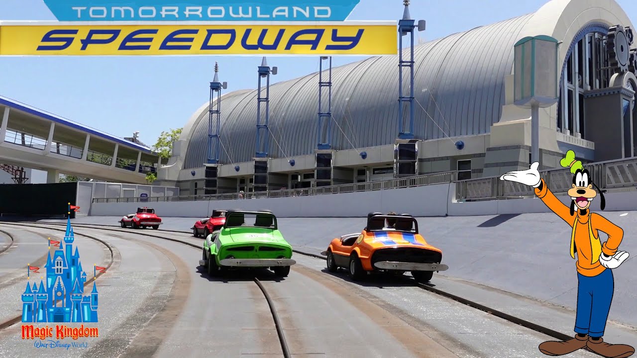Tomorrowland Speedway ride at the Magic Kingdom in Walt Disney World ...